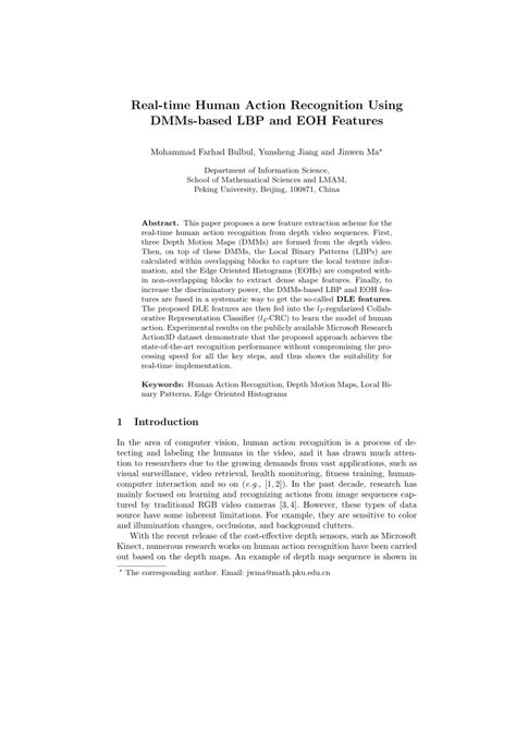 Pdf Real Time Human Action Recognition Using Dmms Based Lbp And Eoh Features
