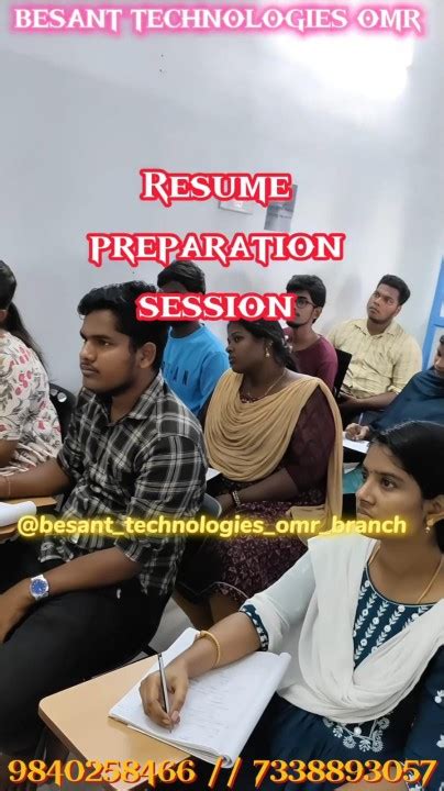 Video Besant Technologies Omr On Linkedin Resumebuilding Skilldevelopment Careergoals