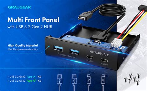 Graugear 3 5吋前置面板擴充 Usb3 2 Gen2 Type C 10gbps 主板type E Key A 蝦皮購物