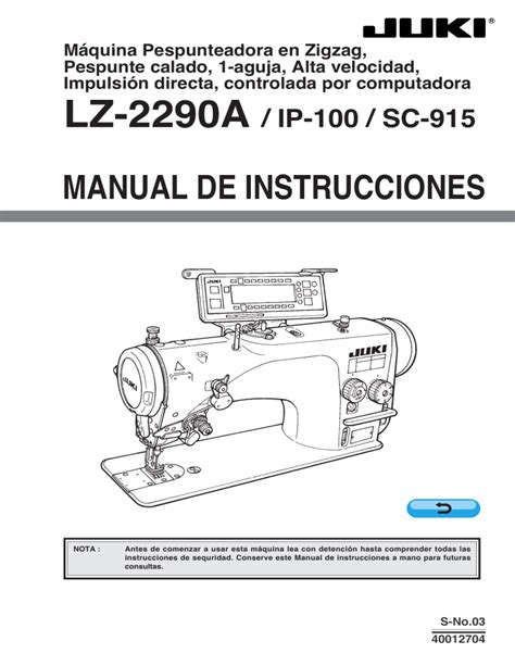 Manual De Instrucciones Juki
