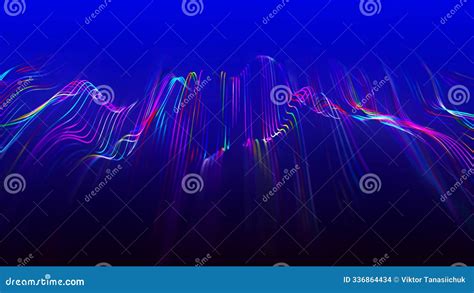 Futuristic Particle Wave Abstract Technology Background Big Data Visualization Stock