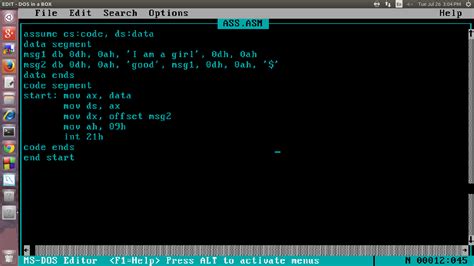 assembly tasm program for inserting substring into main string