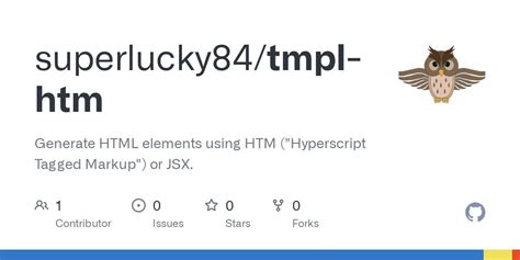 github superlucky84 tmpl htm generate html elements using htm