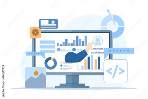 Concept Of Interface Elements And Browser Window On Laptop Screen Web