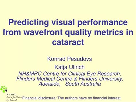 Ppt Predicting Visual Performance From Wavefront Quality Metrics In