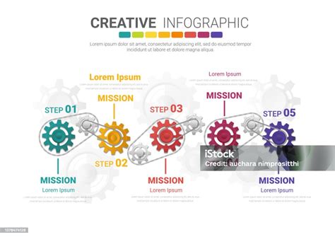 기어 톱니바퀴 5단계와 함께 하는 업계 프레젠테이션 모델 조정 된 작업의 개념 Cycling Event에 대한 스톡 벡터 아트 및 기타 이미지 Cycling Event