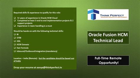 Oracle Opportunity Recruiting Fusion Workfromhome Otbi Technical… Akanksha A
