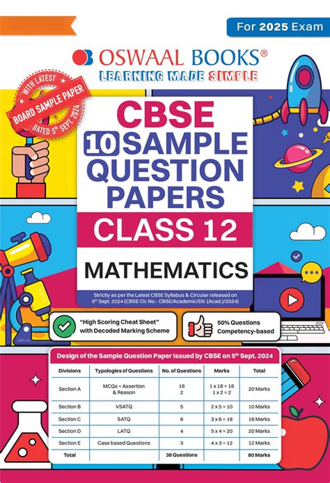 Cbse Sample Question Papers Class 12 Mathematics For 2025 Exam Oswaal Onetouch Book