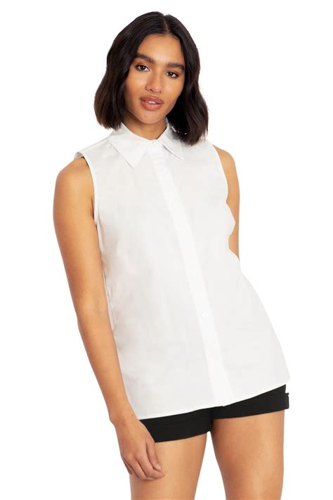 White Sleeveless Shirt Limited Blackmilk Clothing