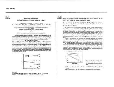 Pdf Relaxation Oscillation Dynamics And Bifurcations In An Optically