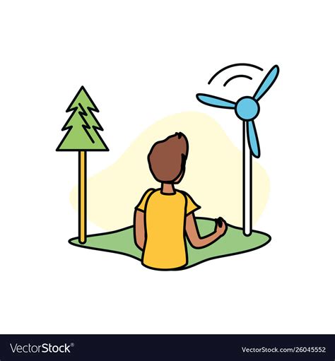 Avatar Man And Wind Mill Design Royalty Free Vector Image