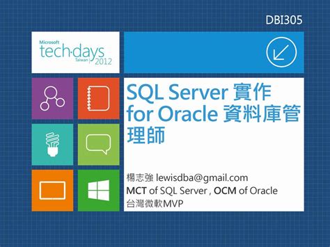 SQL Server 實作 for Oracle 資料庫管理師 ppt download