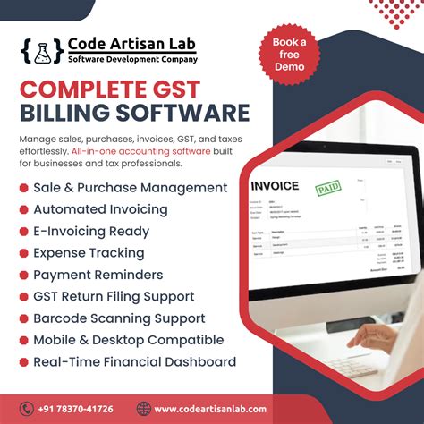 complete gst billing software code artisan lab
