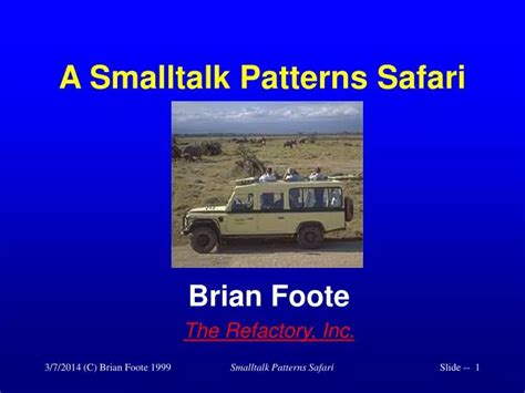 ppt a smalltalk patterns safari powerpoint presentation free