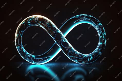 Premium Photo Glowing Neon Infinity Symbol In The Night Generative Ai