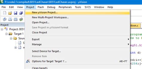 Creating A Project In Keil UVision IDE For 8051 ICircuit