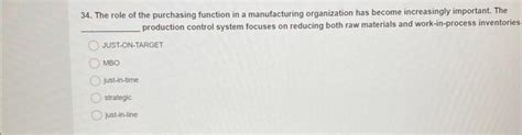solved 34 the role of the purchasing function in a