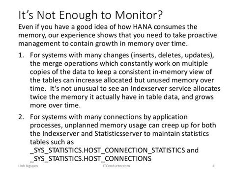 Tips For Managing SAP HANA Memory Memories Hana Enough Is Enough