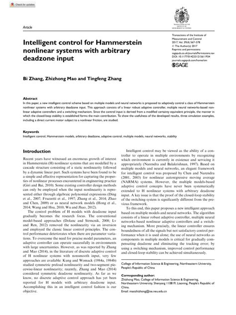 0142331215611934 Pdf Artificial Neural Network Nonlinear System