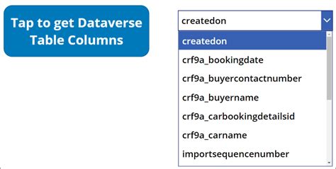 how to get collection column names in power apps [from 3 different