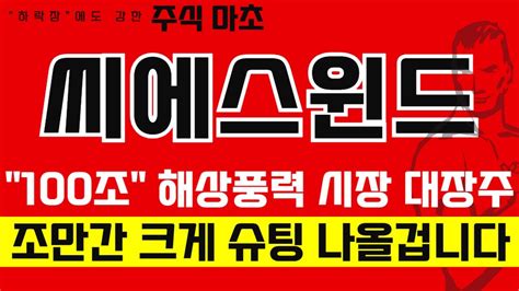 씨에스윈드 주가전망 100조 해상풍력 시장 대장주 조만간 크게 슈팅 나올겁니다 Youtube