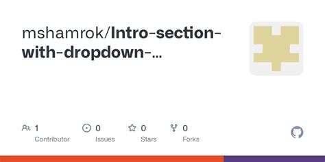 GitHub Mshamrok Intro Section With Dropdown Navigation