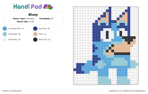 Bluey Fuse Bead Patterns Gallery Kandi Pad Kandi Patterns Fuse Bead Patterns Pony Bead