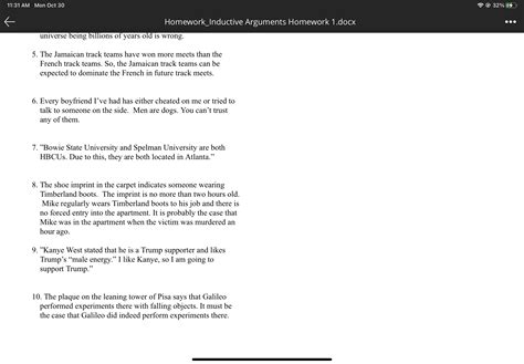 Recognizing Inductive Arguments Homework Using The