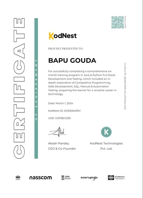 Bapu Gouda On Linkedin I Am Happy And Thrilled To Announce That I Have Completed The Java Full
