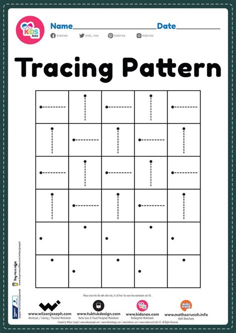 Tracing Pattern Worksheet Sleeping And Standing Lines