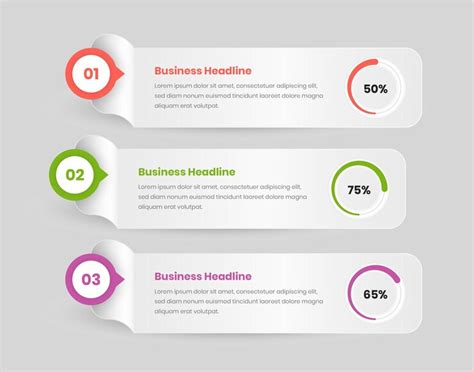 Premium Vector Three Steps Minimalist Modern Infographic Template