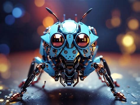 Premium Ai Image A Beautiful Illustration Weird Core Bug Robot Beautiful Macro Camera By