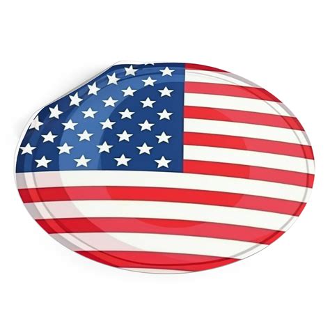 Premium Whimsical Round Us Flag Vinyl Sticker Circular Design Vibrant