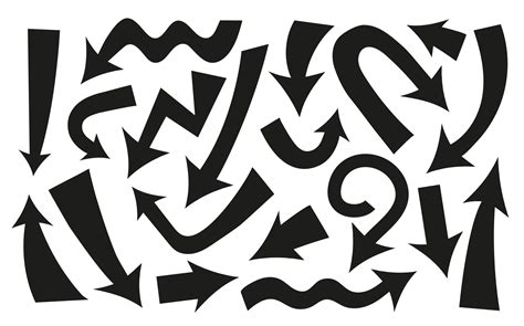 Vector Illustration Of Curved Arrow Icons Set Of Concept Black Arrows