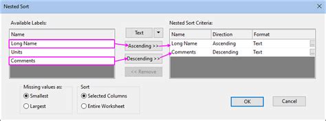 Help Online Tutorials Unstacking And Sorting Worksheet Columns By Label