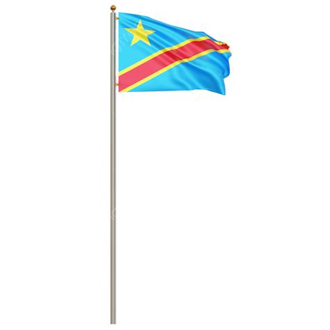 Dr Congo Flag With Pole Dr Congo Flag Waving Dr Congo Flag Waving