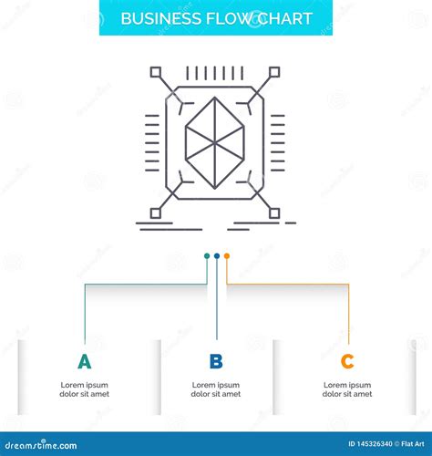 Object Prototyping Rapid Structure 3d Business Flow Chart Design With 3 Steps Line Icon For