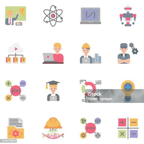 줄기 교육 아이콘 벡터 일러스트 레이 션 교육 과학 기술 공학 수학 건축가에 대한 스톡 벡터 아트 및 기타 이미지 건축가 고체 공학 Istock