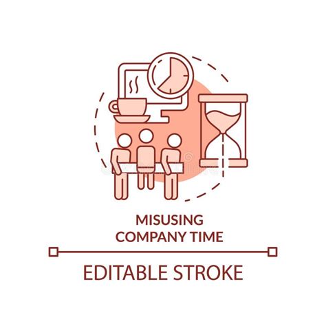 Misusing Company Time Terracotta Concept Icon Stock Vector Illustration Of Policy Outline