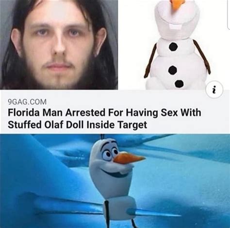 Florida Man Arrested For Having Sex With Stuffed Olaf Doll Inside