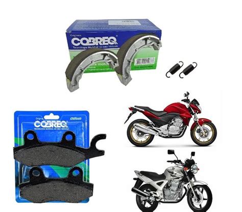 Combo Pastilha Freio Original Cobreq Cb 300 Cbx 250 Twister Dianteira Lona Patim Freio
