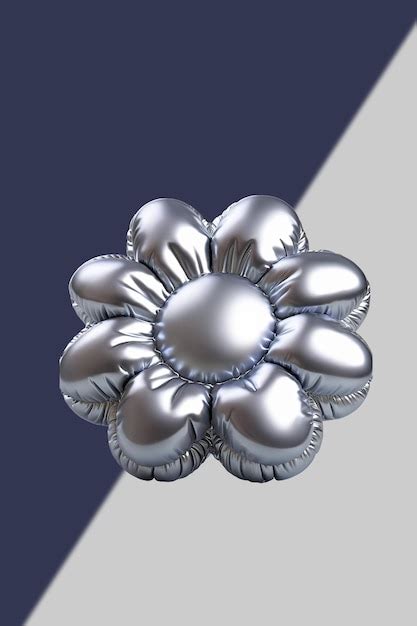 Premium Psd Flower Blobs Silver