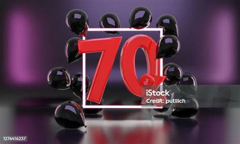 정사각형 프레임이있는 사실적인 풍선 텍스트 배치 에셉트 블랙 프라이데이 세일 70 추상적 배경입니다 3d 일러스트레이션 0명에 대한 스톡 사진 및 기타 이미지 Istock