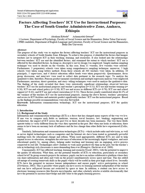 Factors Affecting Teaching Ict Pdf Educational Technology Focus Group