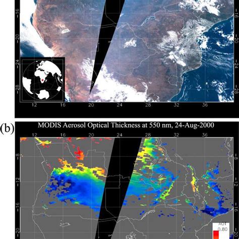 Modis Level 3 Global Monthly Composites Of Aerosol Optical Thickness Download Scientific
