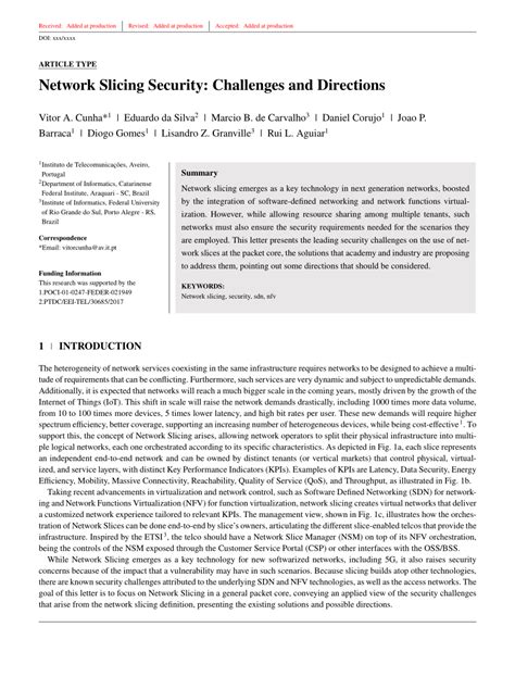Pdf Network Slicing Security Challenges And Directions