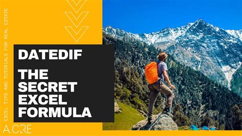 Datedif The Secret Excel Formula Youtube