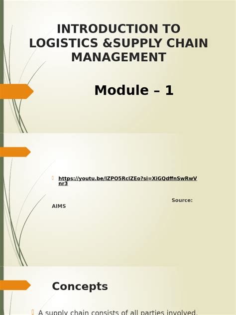 Scm Module 1 1 Pdf Supply Chain Management Supply Chain