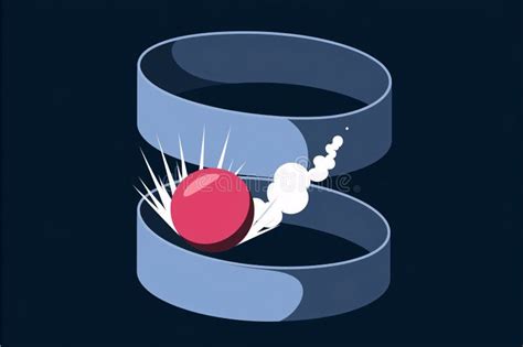 Abstract Illustration Of Red Sphere Moving Along Curved Path Stock Illustration Illustration