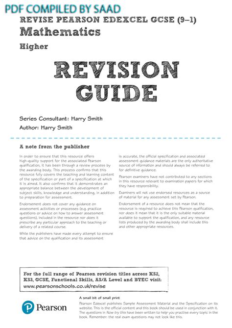 SOLUTION Pearson Edexcel Gcse Mathematics Higher Tier Revision Guide App Catch Up And
